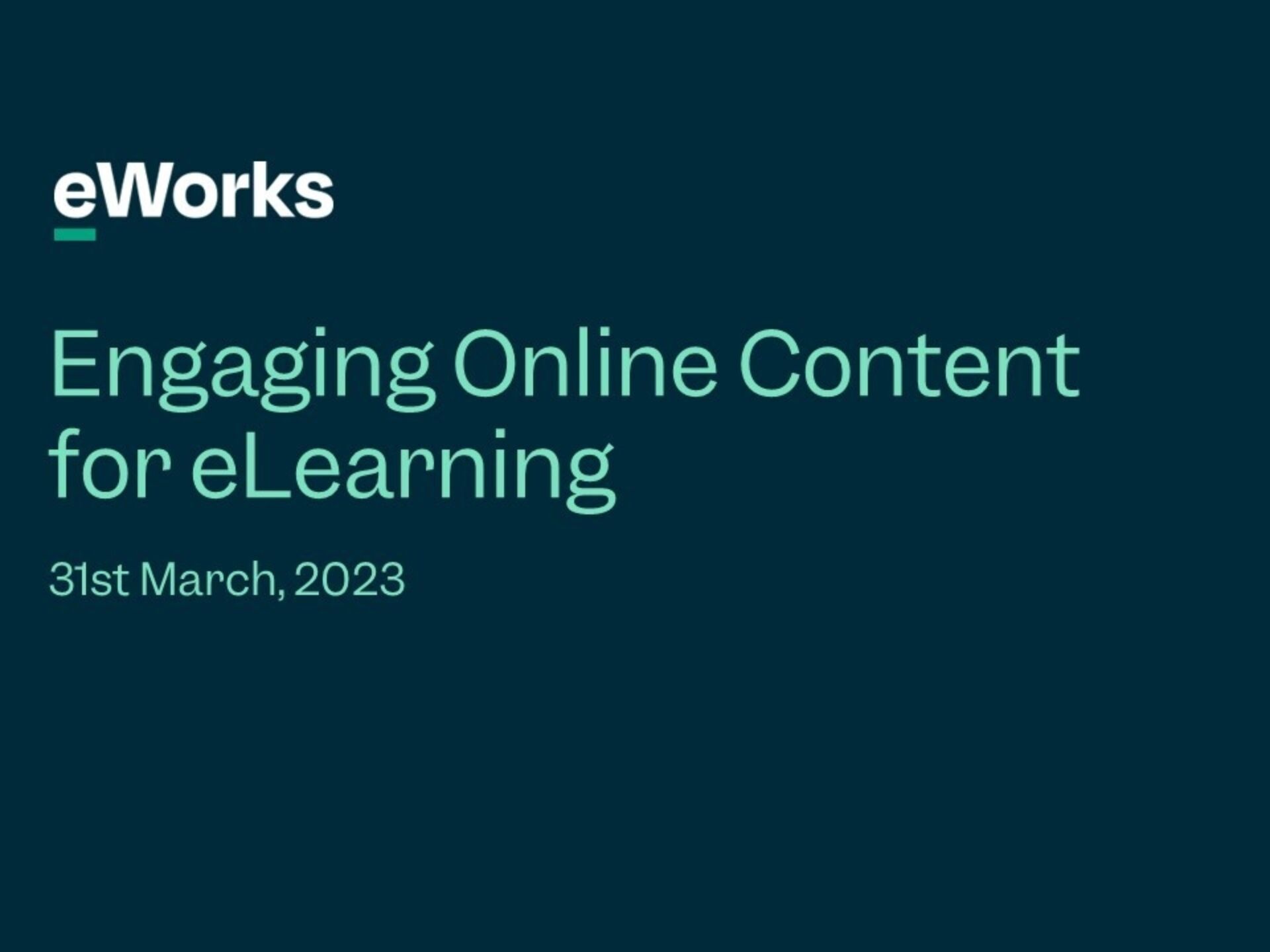 New Webinar | eWorks