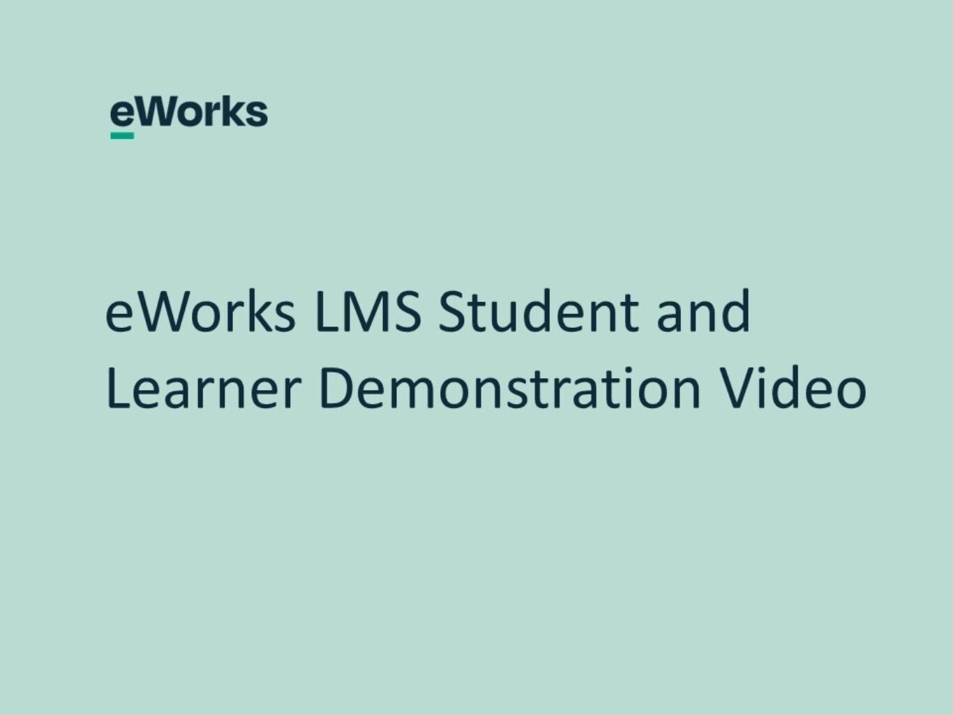 Demo | eWorks